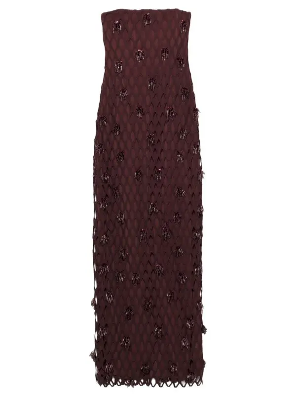 Simkhai Beaded Maxi Dress - Mahogany Color