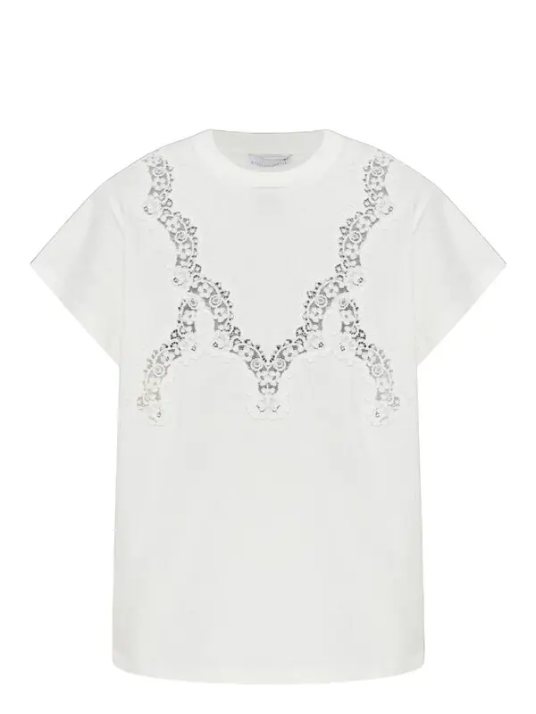 Stella McCartney Lace Detailed Crewneck T-shirt - White
