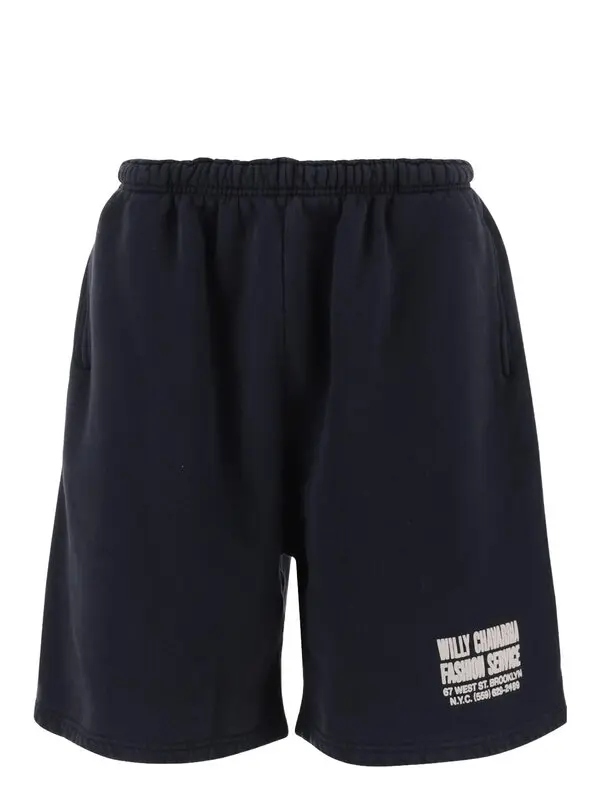 WILLY CHAVARRIA Logo Print Sweat Shorts - Black