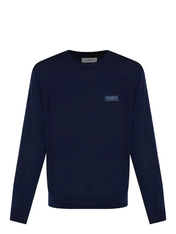 Givenchy Logo Patch Knitted Jumper - Night Blue