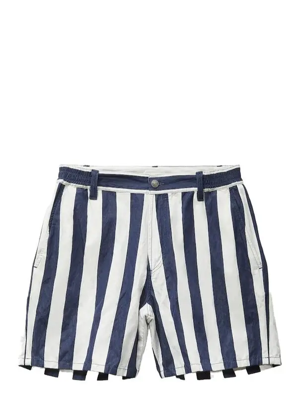Versace Striped Tailored Shorts - White And Blue