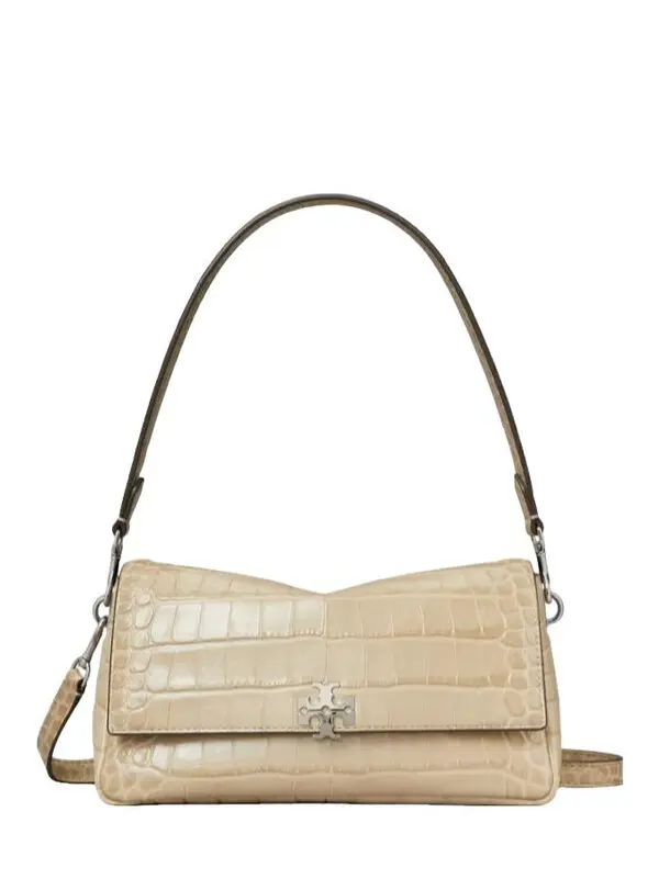 Tory Burch Small Charlie Embossed Shoulder Bag - Light Hickory