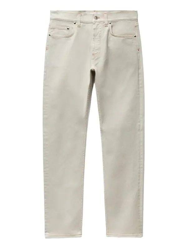 Versace Slightly Tapered Jeans With Medusa Hardware - White