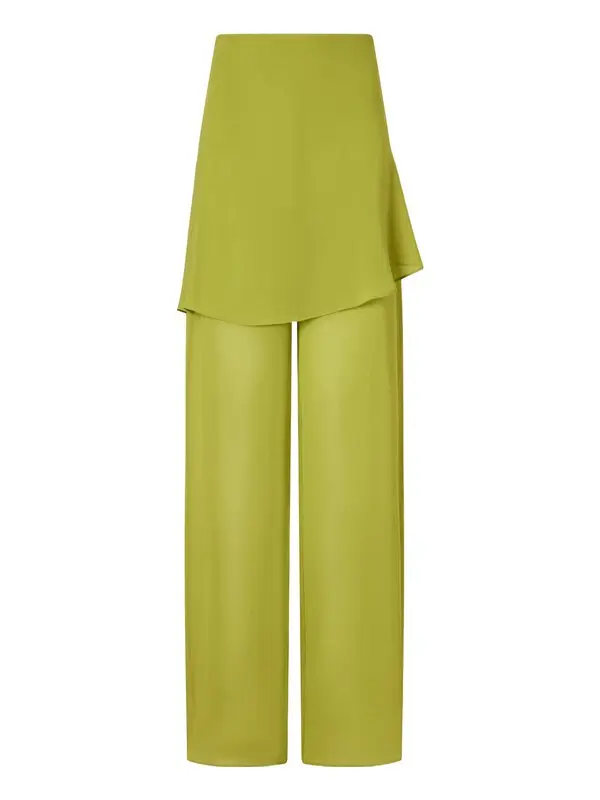 Christopher Esber Mirador Silk Wide-leg Pants - Green