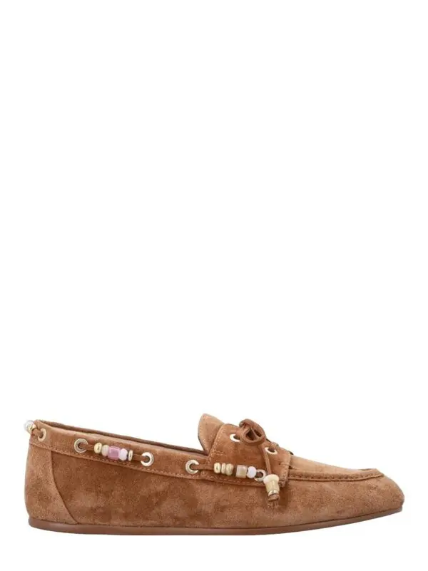 STUART WEITZMAN Suede Lace-up Loafers - Brown
