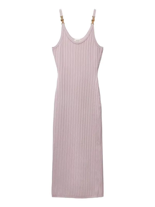 Versace Medusa-detail Ribbed Knit Midi Dress - Pink