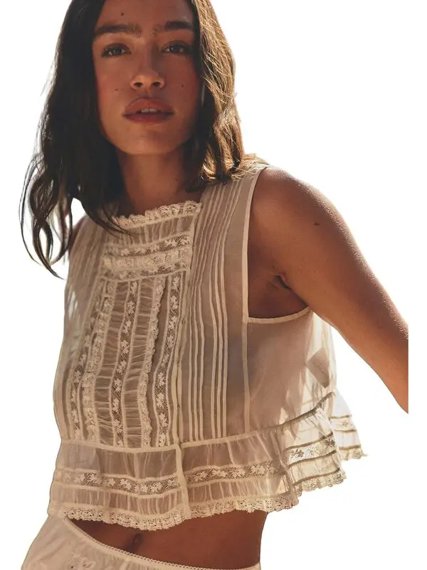 DÔEN Elonie Sheer Silk Organza Top - Jasmine