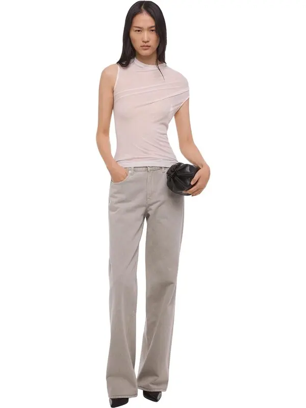 Helmut Lang Sheer Twisted Ribbed Tank - Optic White