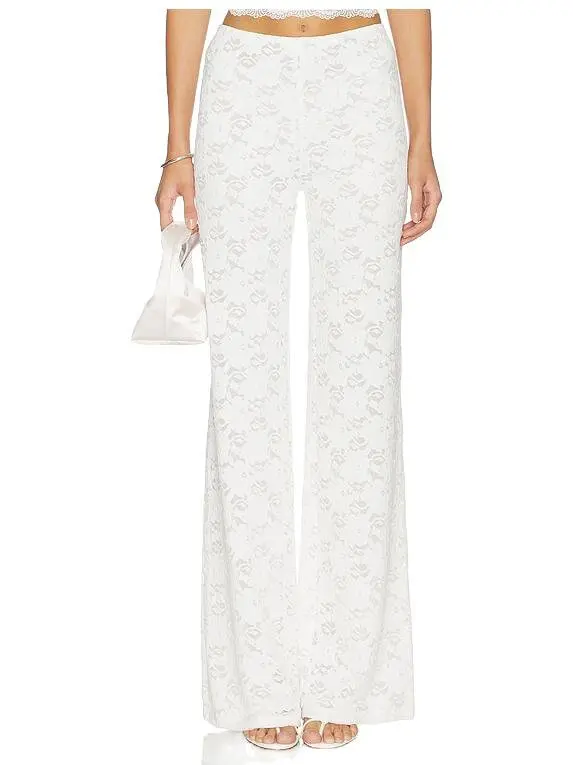Majorelle Lace Wide Leg Pants - Ivory