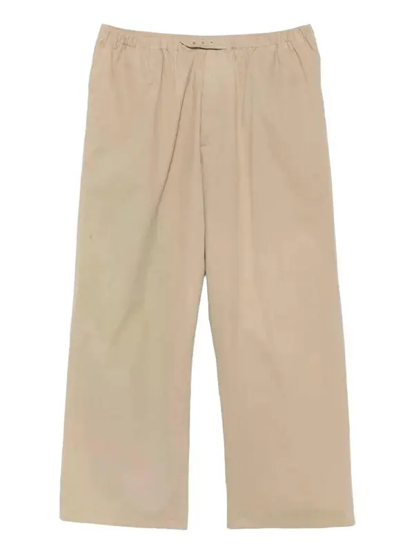 JEAN PAUL GAULTIER Khaki Plain-weave Elasticated Waist Trousers - Neutrals