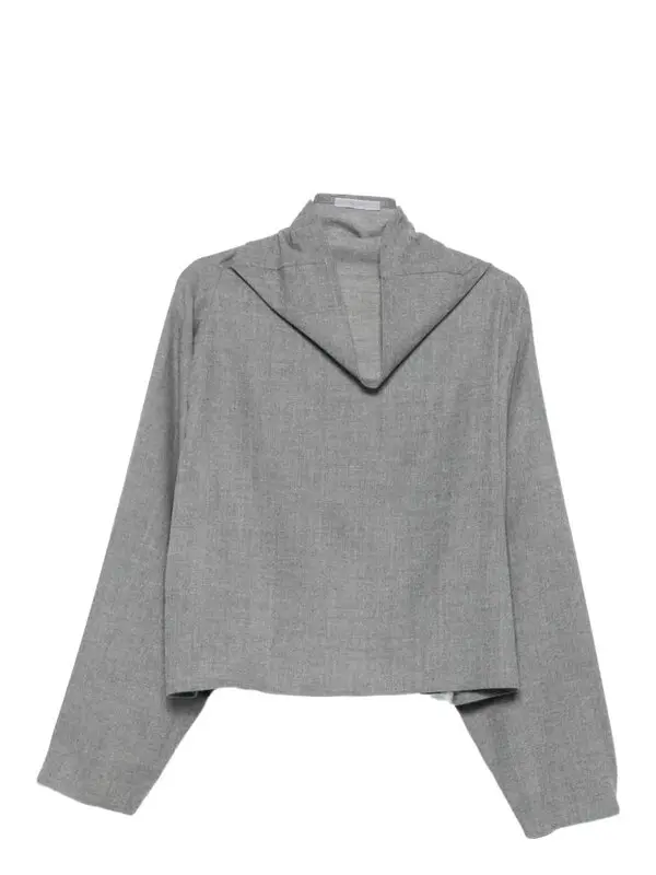 Alberta Ferretti Batwing Sleeve High-neck Top - Grey
