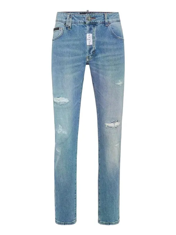 Philipp Plein Distressed Skinny Jeans - Blue