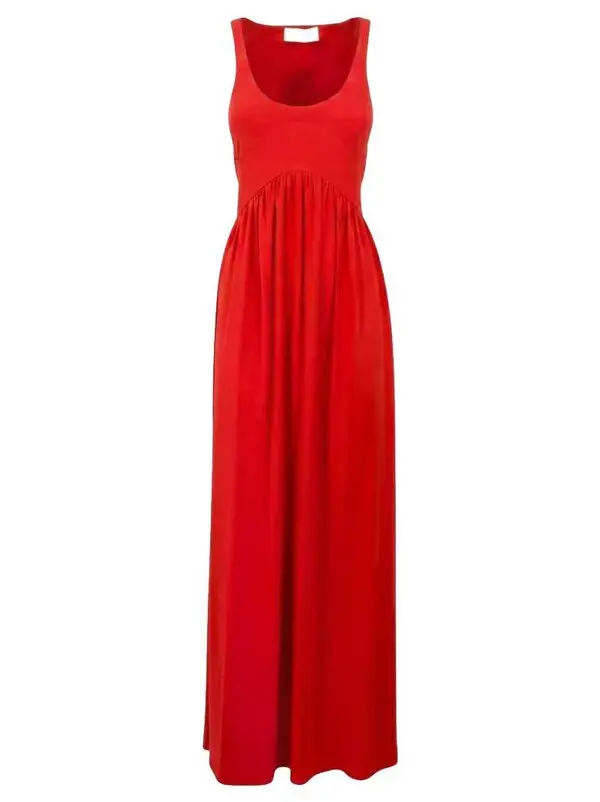 Sportmax Maxi Cut-out Gathered Dress - Red