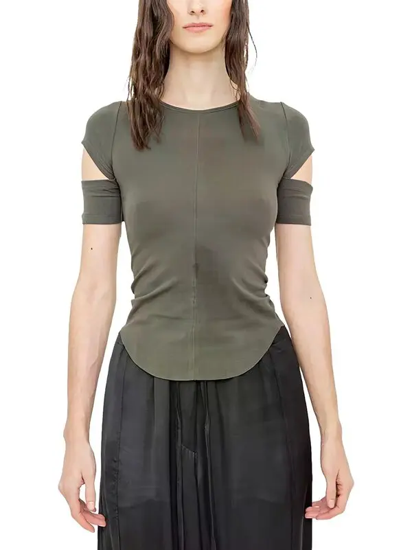 Andrea Ya'aqov Cut-out T-shirt - Brown