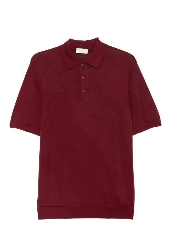 PAOLO PECORA Buttoned Panelled Polo Shirt - Red