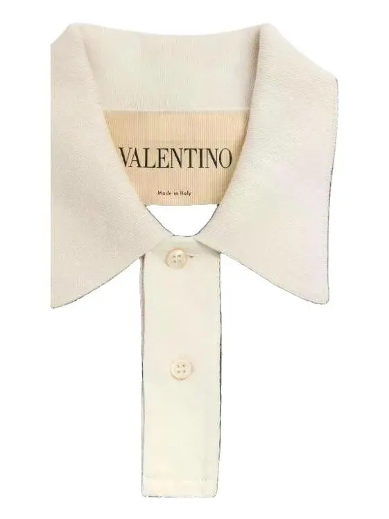Valentino Garavani Viscose T-shirt With Striped Vlogo Embroidery - Blue