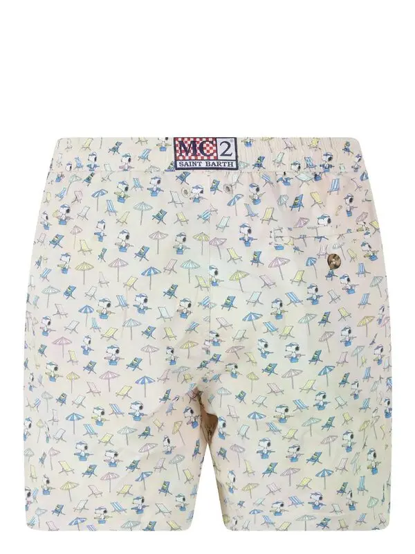 MC2 SAINT BARTH Lighting Micro Snoopy Print Swim Shorts - Neutrals