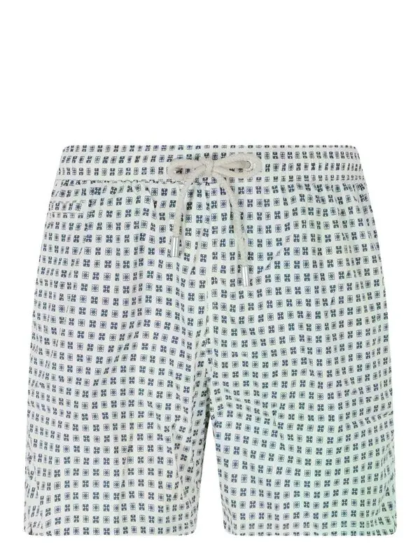 MC2 SAINT BARTH Geometric Print Swim Shorts - White