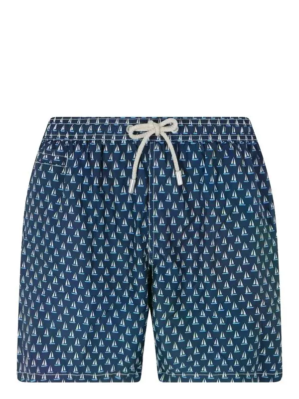 MC2 SAINT BARTH Sailboat Print Swim Shorts - Blue