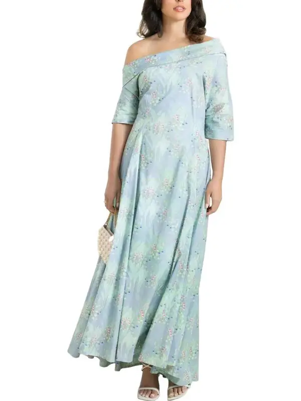 Bernadette Bowers Floral-print Maxi Dress - Blue