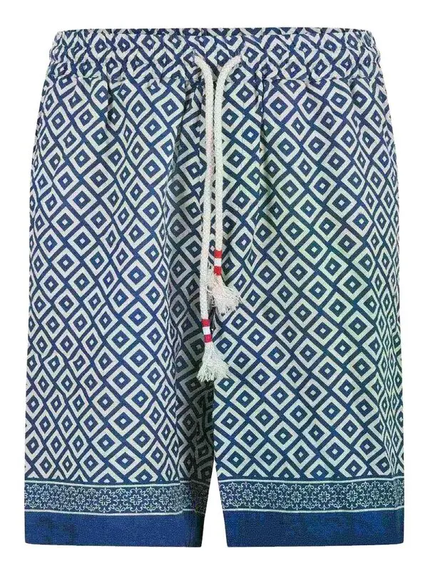MC2 SAINT BARTH Geometric Print Drawstring Shorts - Blue