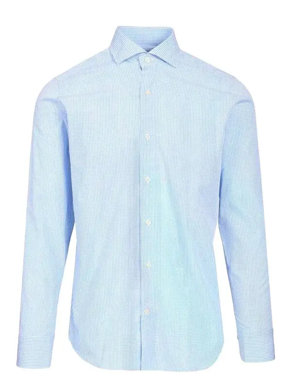 AL DUCA D’AOSTA 1902 Vichy Cotton Shirt - Blue