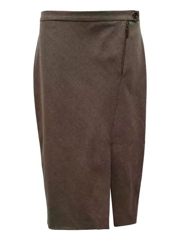 Brunello Cucinelli Zip-fastening Midi Skirt - Brown