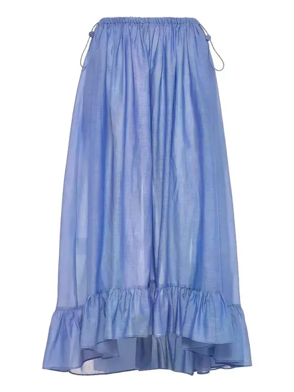 Devotion Haze Ruffled Long Skirt - Blue