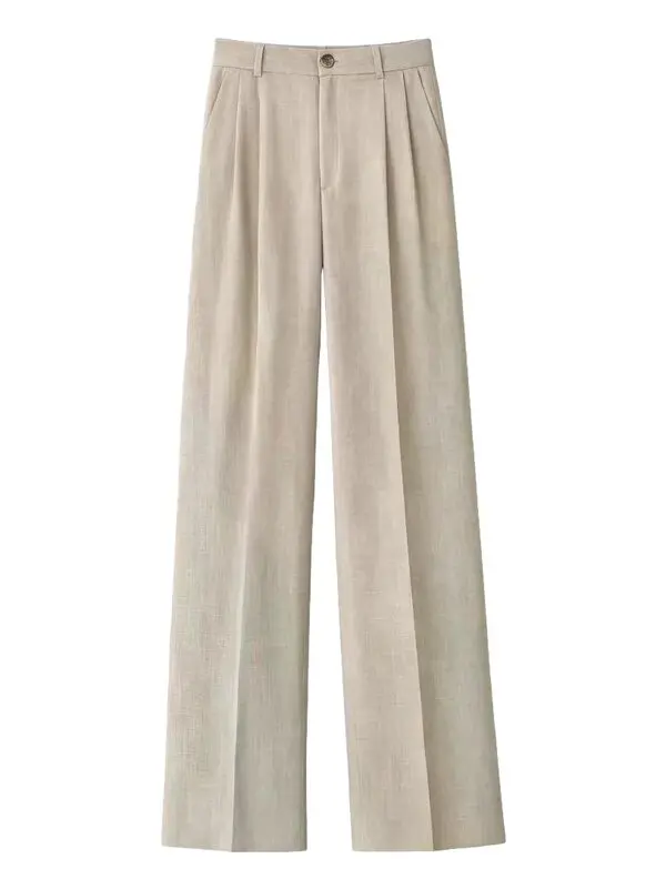 Bouguessa Alison Pleated-front Tailored Trousers - Neutrals