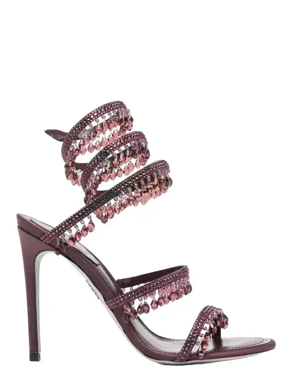 Rene Caovilla Crystal-embellished Stiletto Sandals - Red