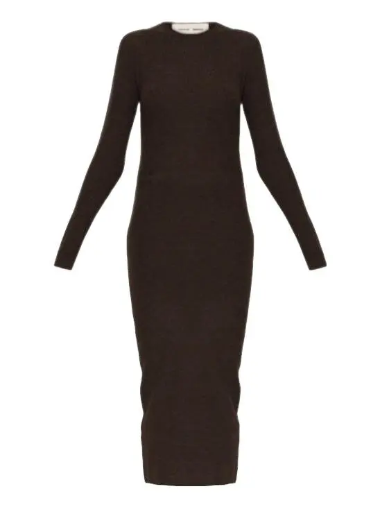 Fear Of God Ribbed Long Sleeve Knit Dress - Brown
