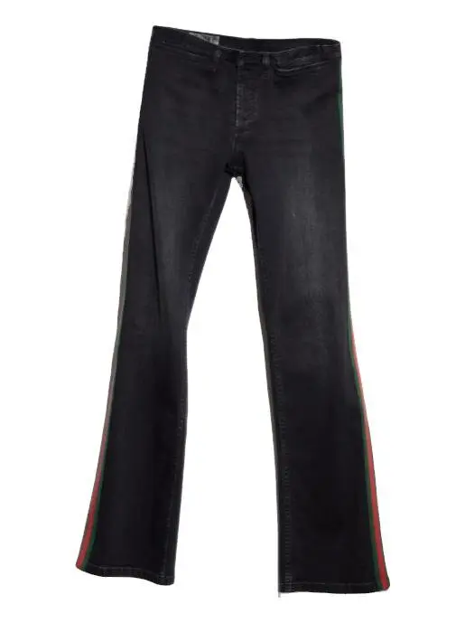 Gucci Side Stripe Flared Jeans - Black