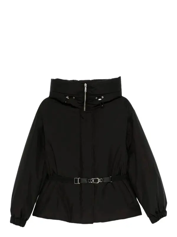 MOORER Belted High-neck Jacket - Black