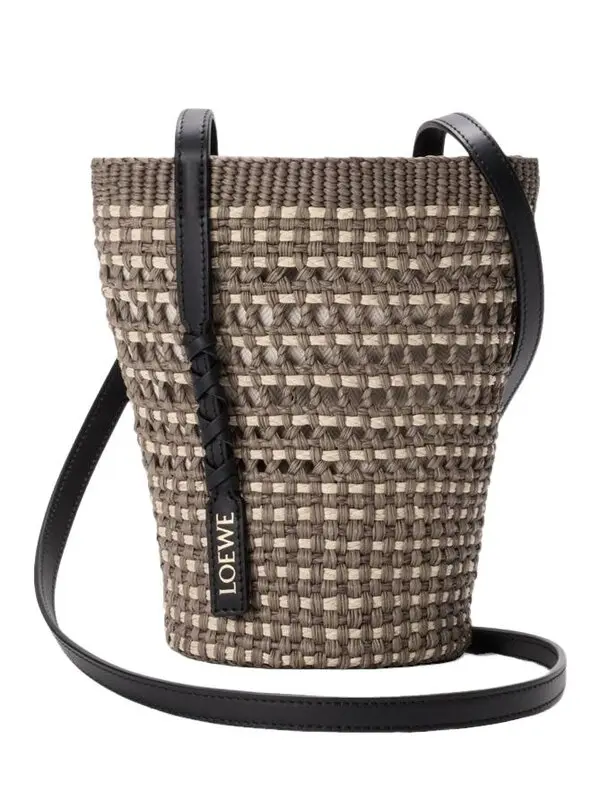 Loewe Braid Pocket Bucket Bag - Khaki/natural Color