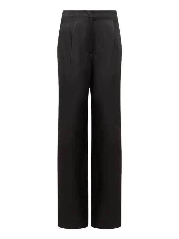 MSGM High-waist Satin Trousers - Black