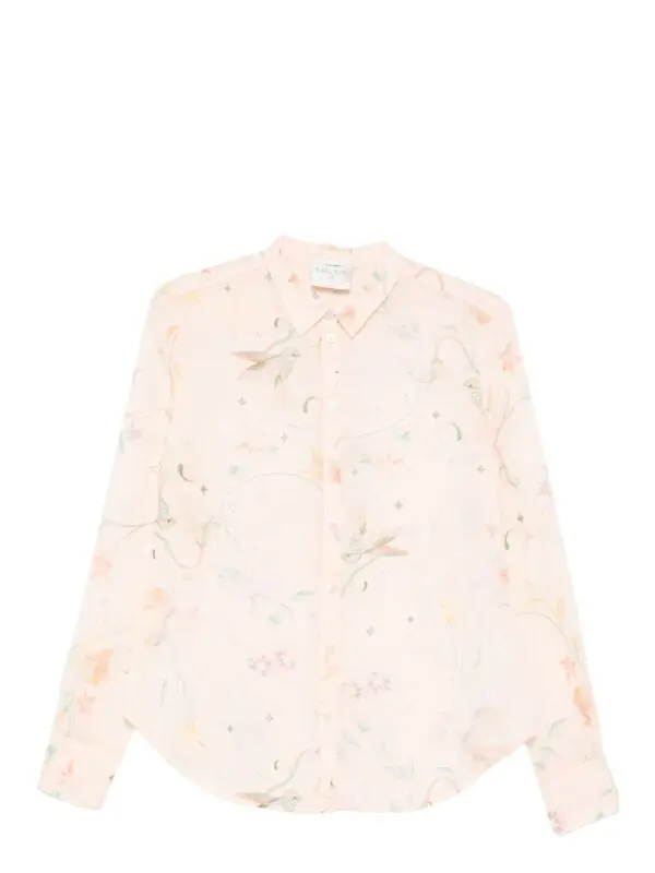 FORTE_FORTE Floral Print Long Sleeve Shirt - White