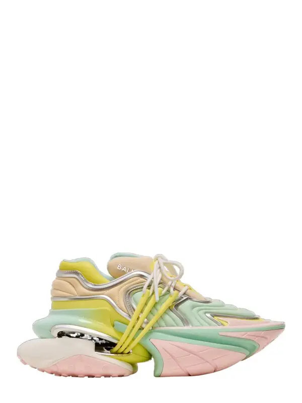 Balmain Unicorn Wave Neoprene And Calfskin Trainers - Multicolour