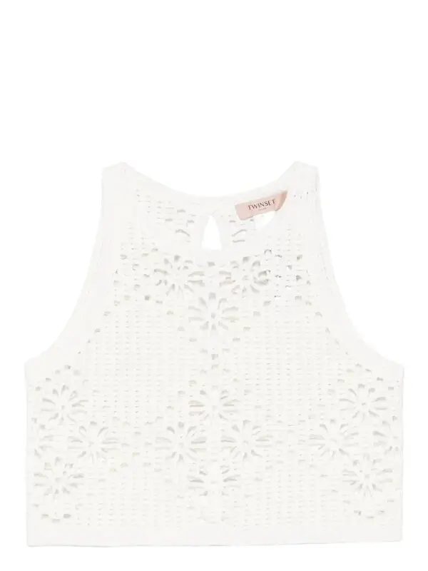 TWINSET Crochet Sleeveless Top - White