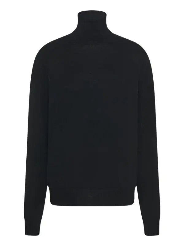 THE ROW Heva Sweater High Neck Ribbed Knit - Black