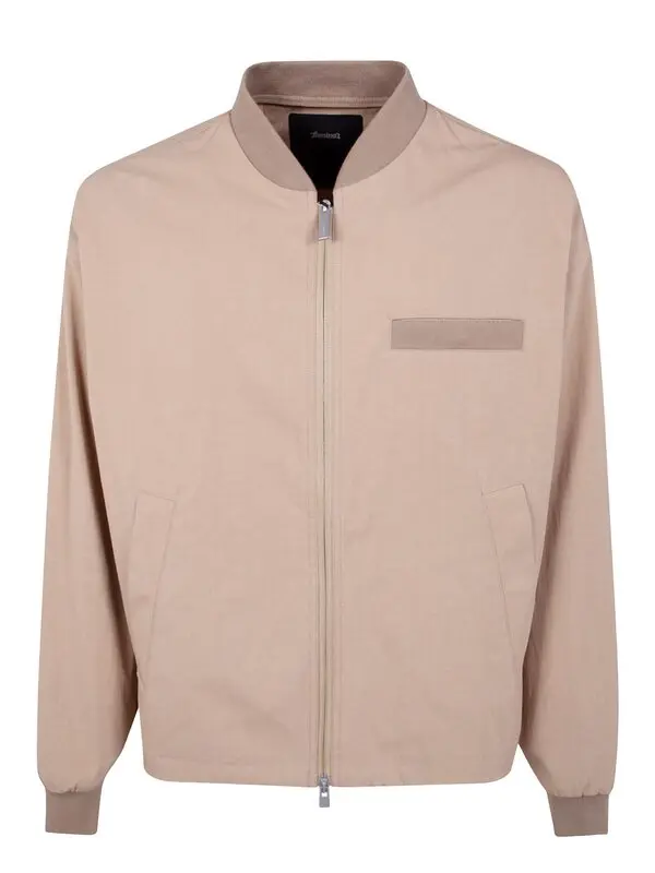 Herno Perforated Panel Zip-up Jacket - Nude