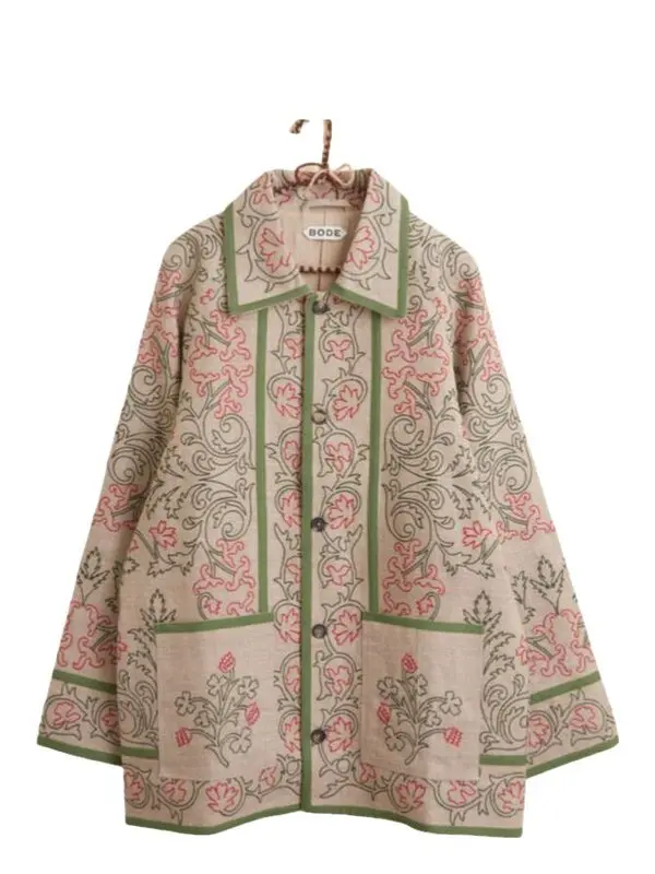 BODE Embroidered Floral Jacket - Nude