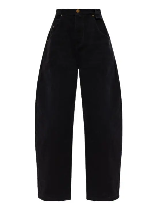 WILLY CHAVARRIA Label Denim Trousers - Black