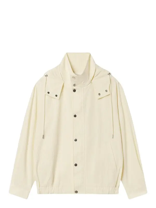 FRAME Seersucker Jacket With Hood - Lemon Yellow