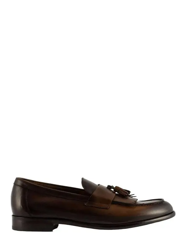 DOUCAL'S Tassel Fringe Loafers - Black
