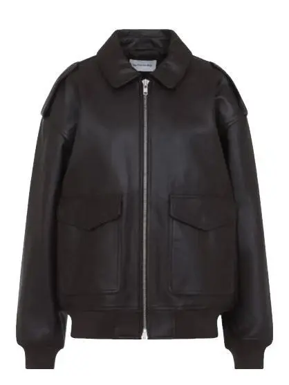 THE FRANKIE SHOP Viper Leather Jacket - Brown
