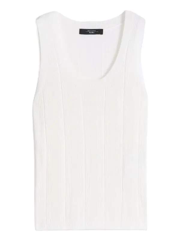 Max Mara Ribbed Knit Tank Top - White