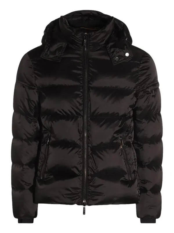 MOORER Quilted Hooded Coat - Black