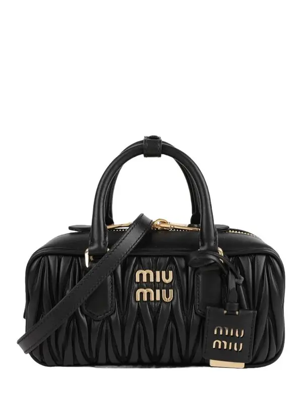 Miu Miu Arcadie Matelassé Nappa Leather Bag - Black