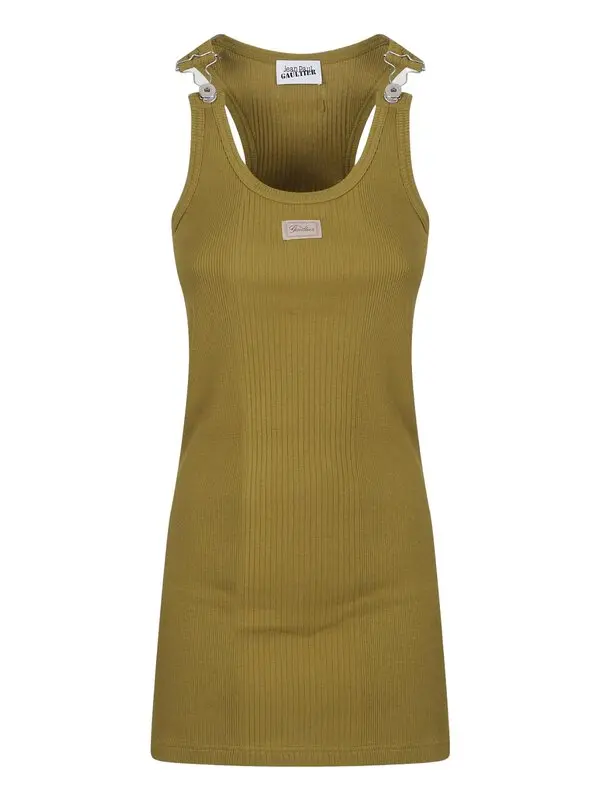 JEAN PAUL GAULTIER Ribbed Knit Mini Dress - Green