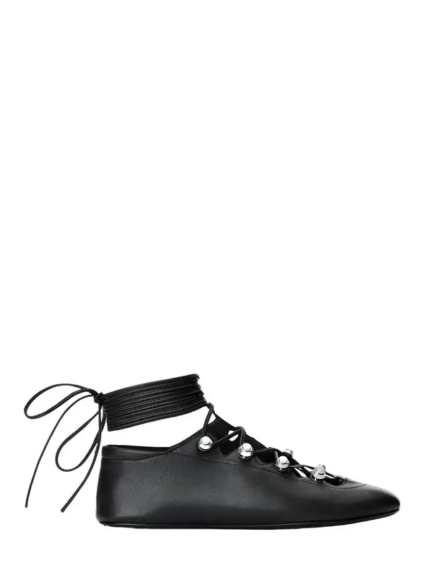 Alexander Wang Lace-up Flat Shoes - Black